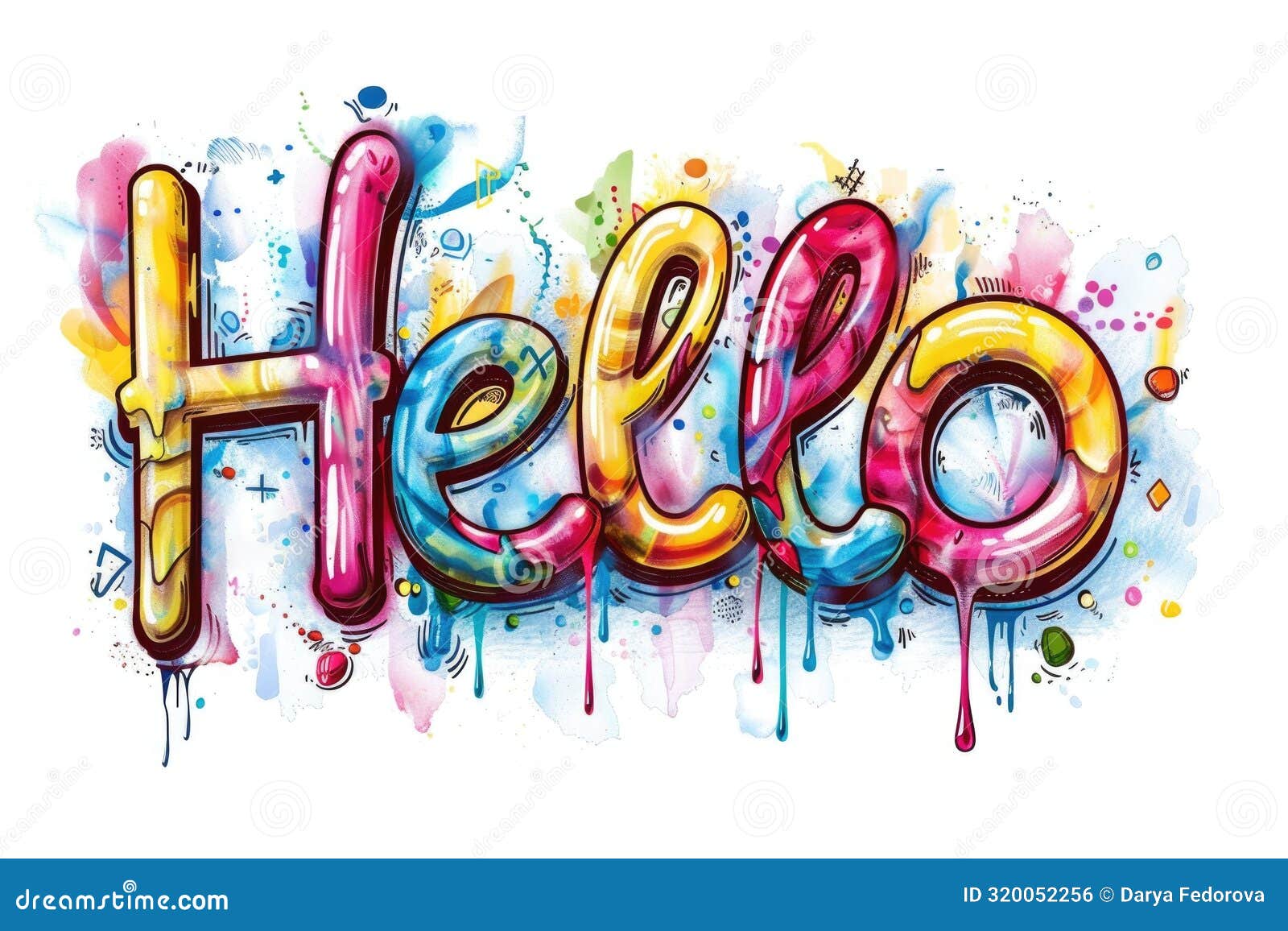 Colorful Graffiti Art Featuring Hello in Vibrant Splash Background ...