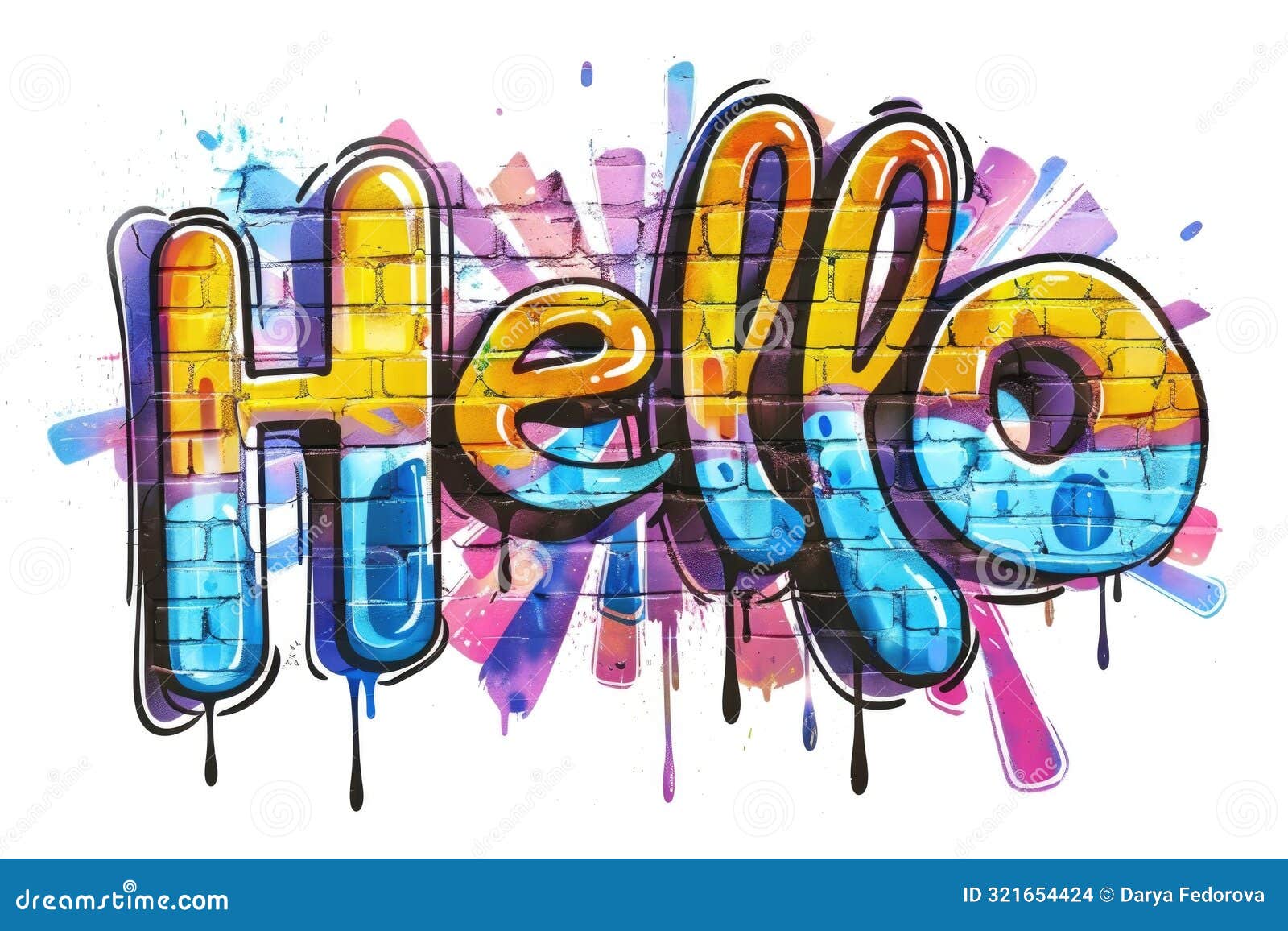Colorful Graffiti Art Featuring Hello in Vibrant Splash Background ...