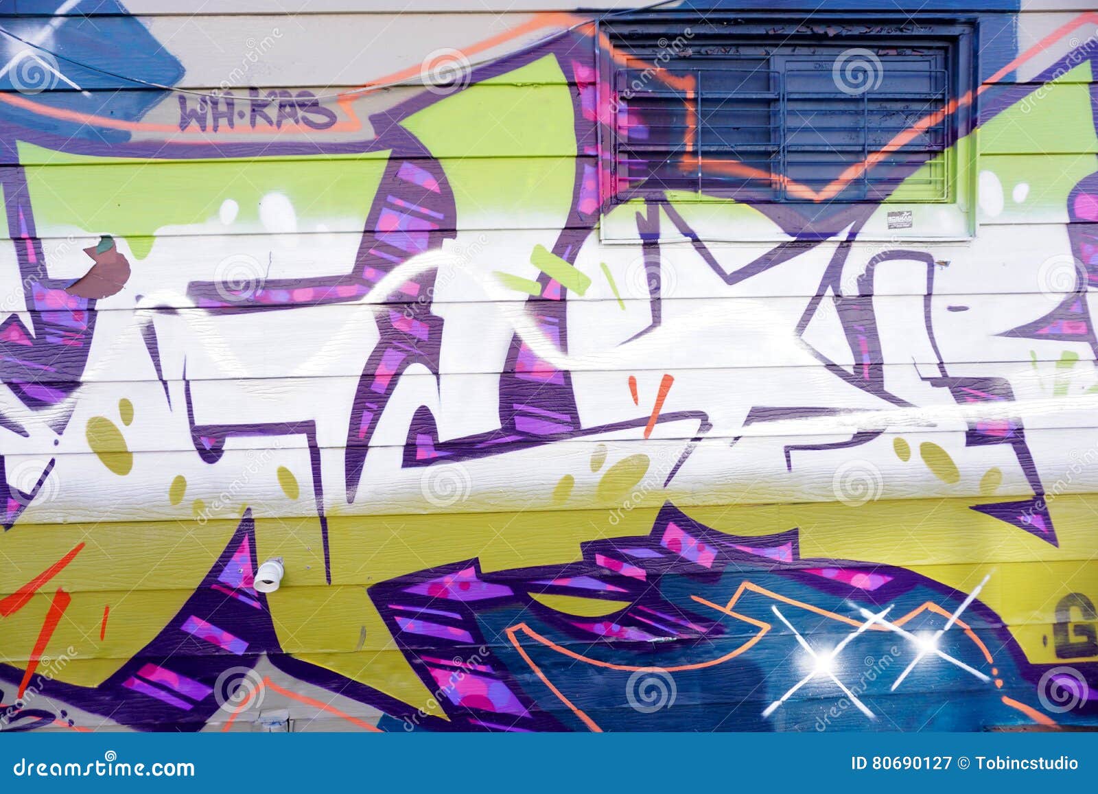 Colorful Graffiti on a Brick Wall Editorial Photography - Image of ...