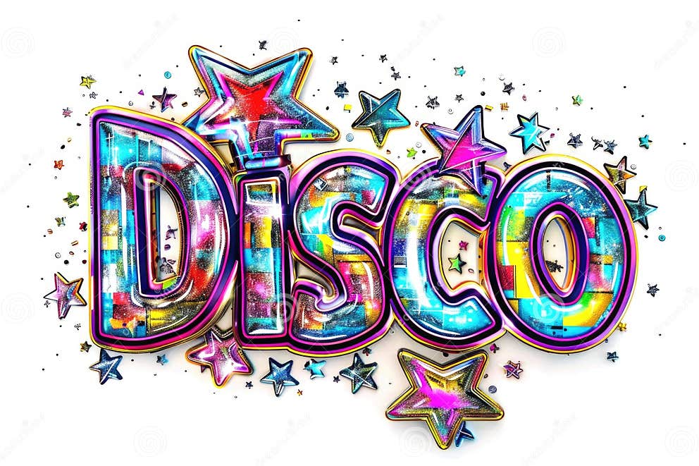 Colorful Graffiti Disco Text Art with Vibrant Background Stock Image ...