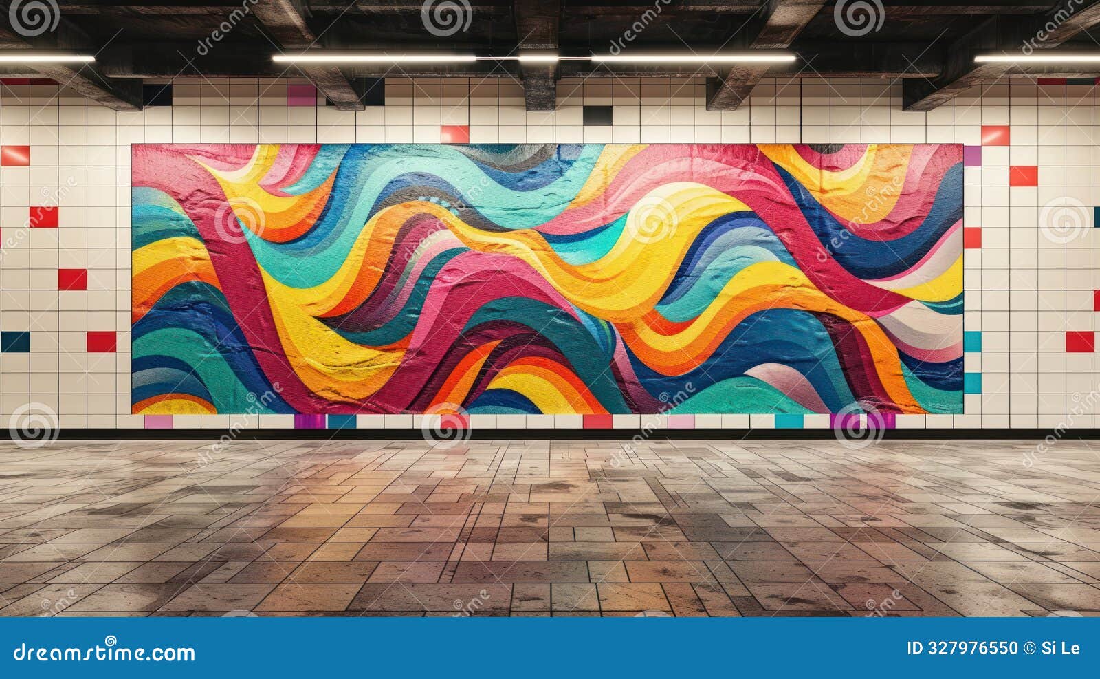 Colorful Graffiti on Empty Interior Wall Background Stock Illustration - Illustration of youth ...