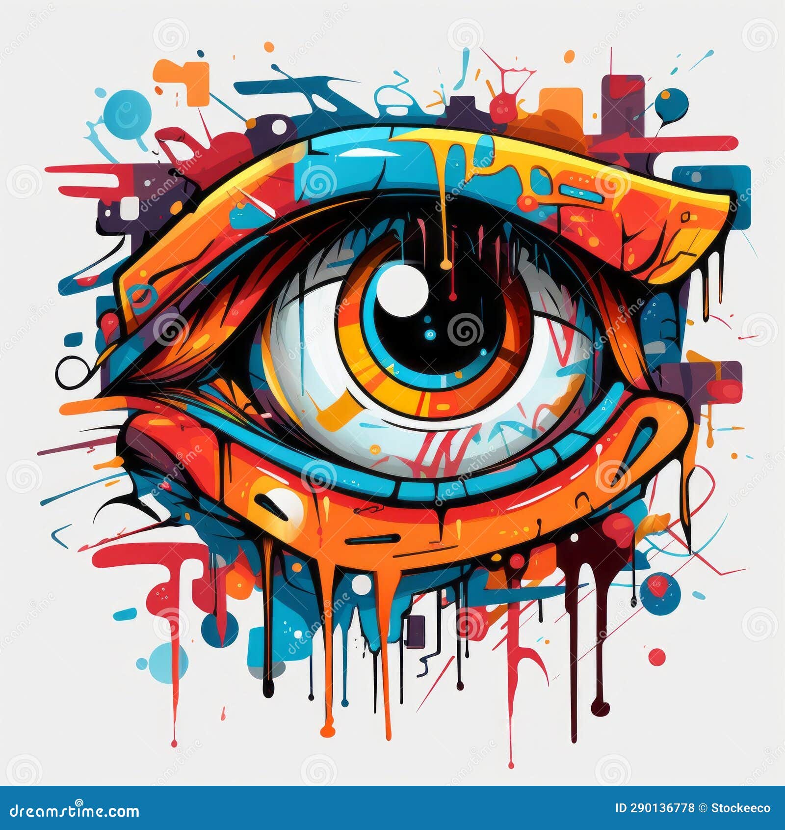 Colorful Graffiti Eye Art: Precise Draftsmanship with Bold Palette ...
