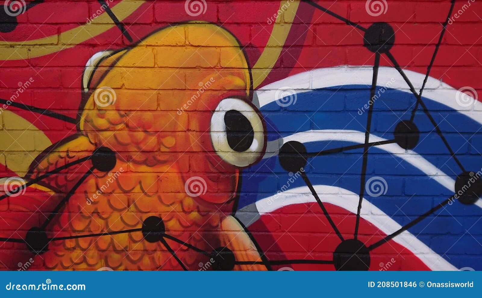 Colorful Graffiti Fish Abstracts Backgrounds Editorial Photo - Image of ...