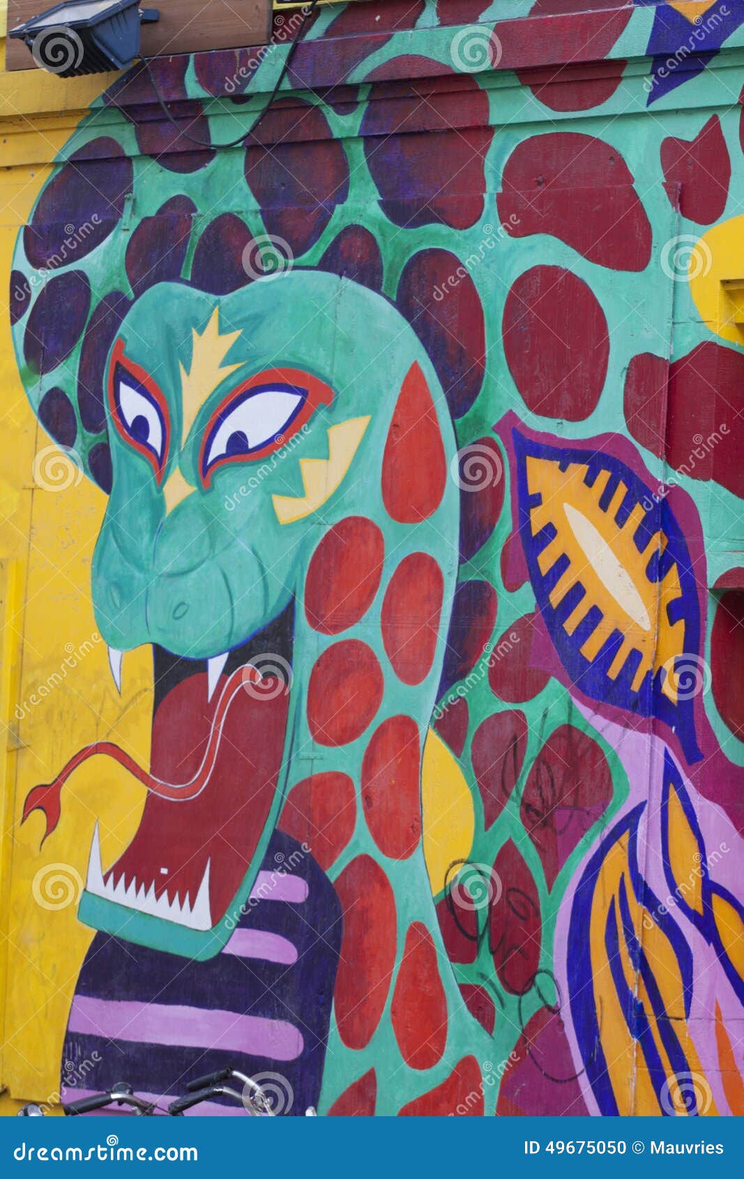Colorful Graffiti Image on a Wall. Editorial Image - Illustration of ...