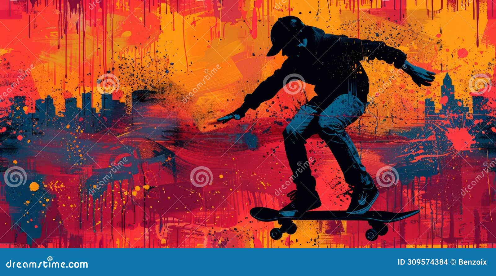 Colorful Graffiti Print. Seamless Pattern with Different Text and ...