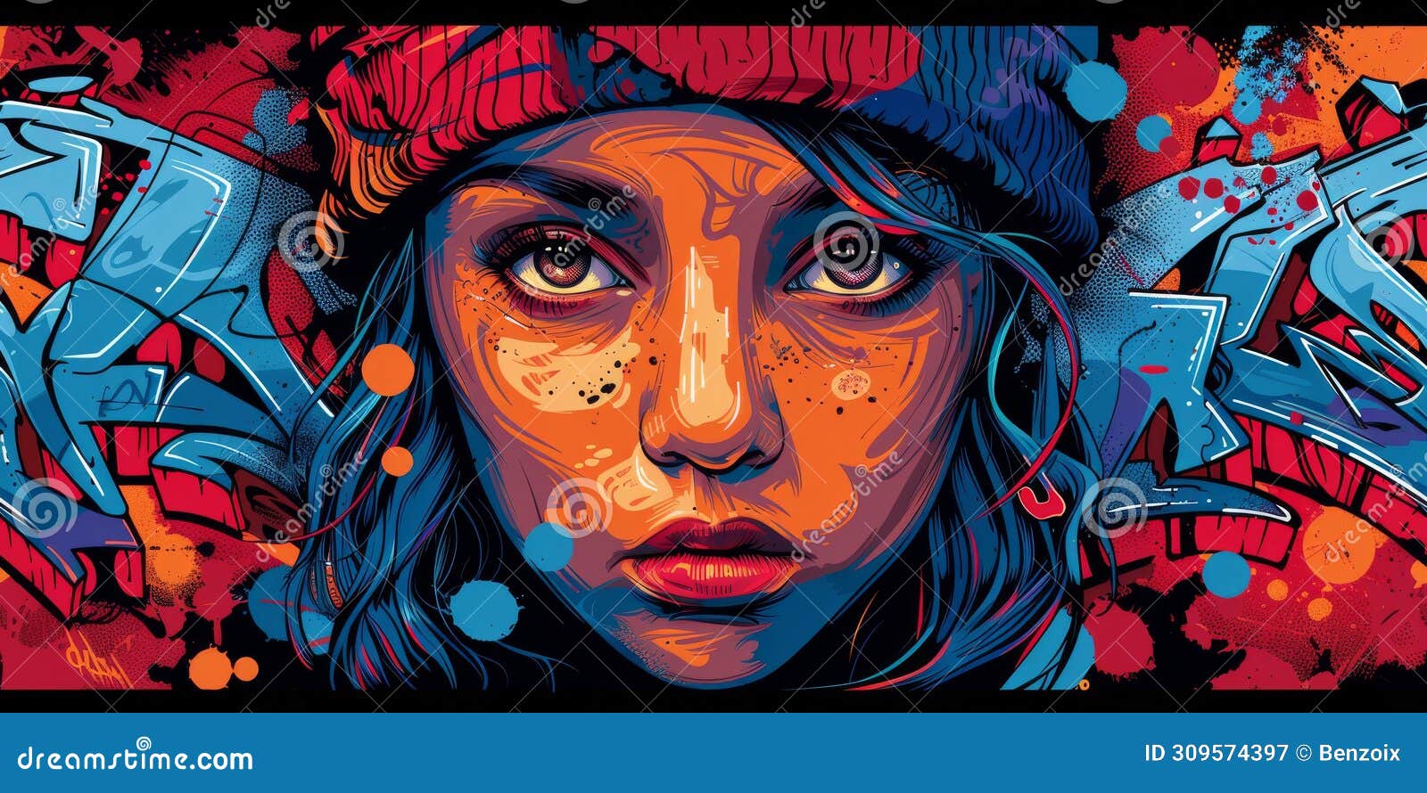 Colorful Graffiti Print. Seamless Pattern with Different Text and ...