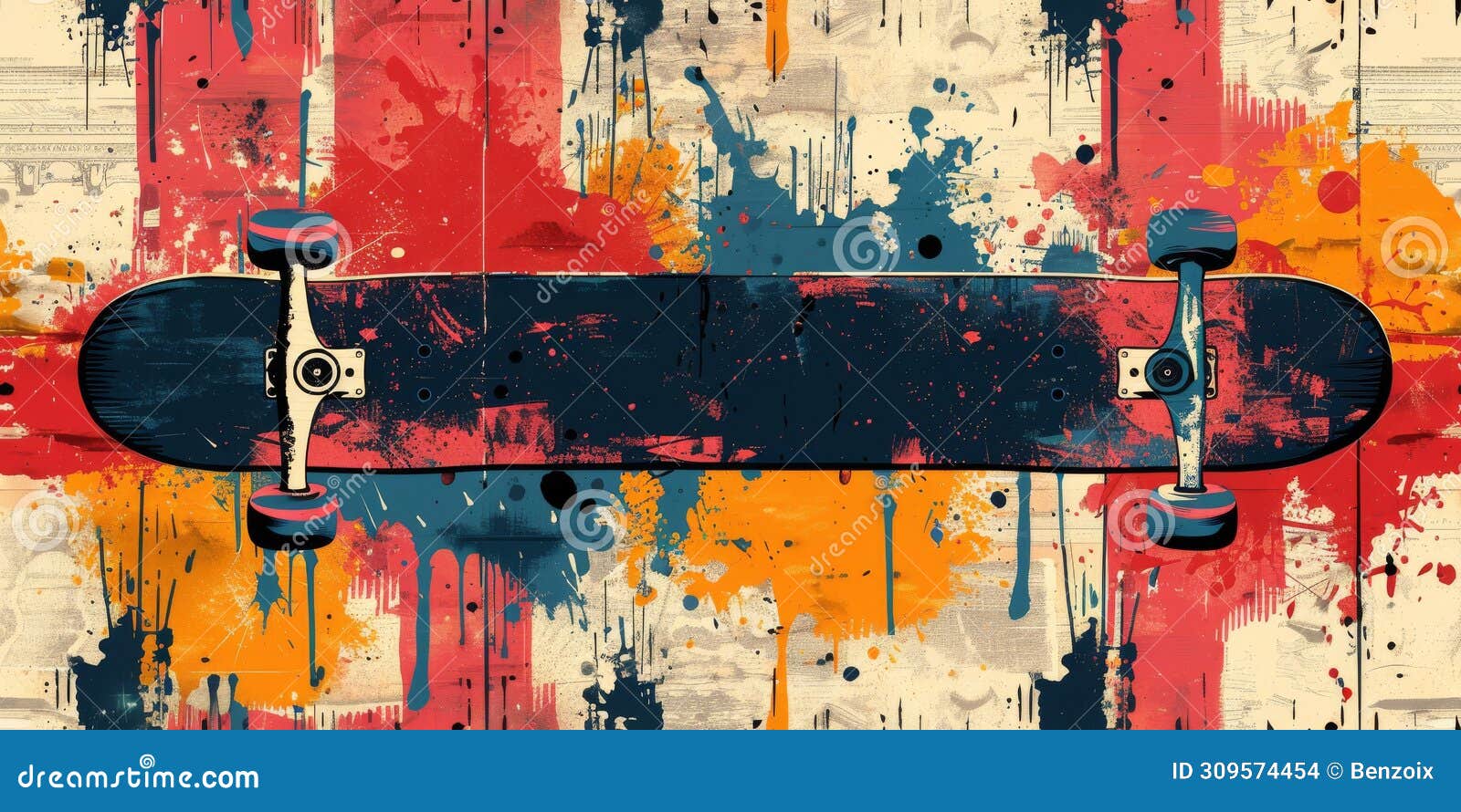 Colorful Graffiti Print. Seamless Pattern with Different Text and ...