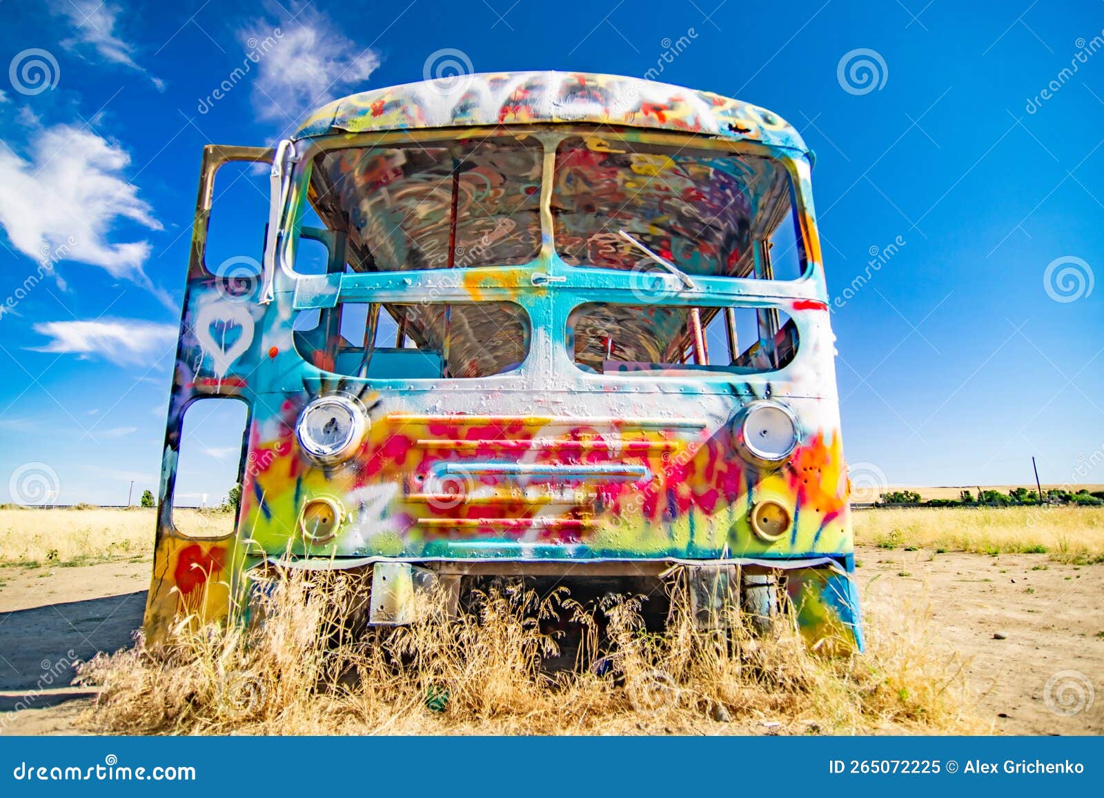 Colorful Graffiti on School Bus in Palouse Washington Editorial Image ...