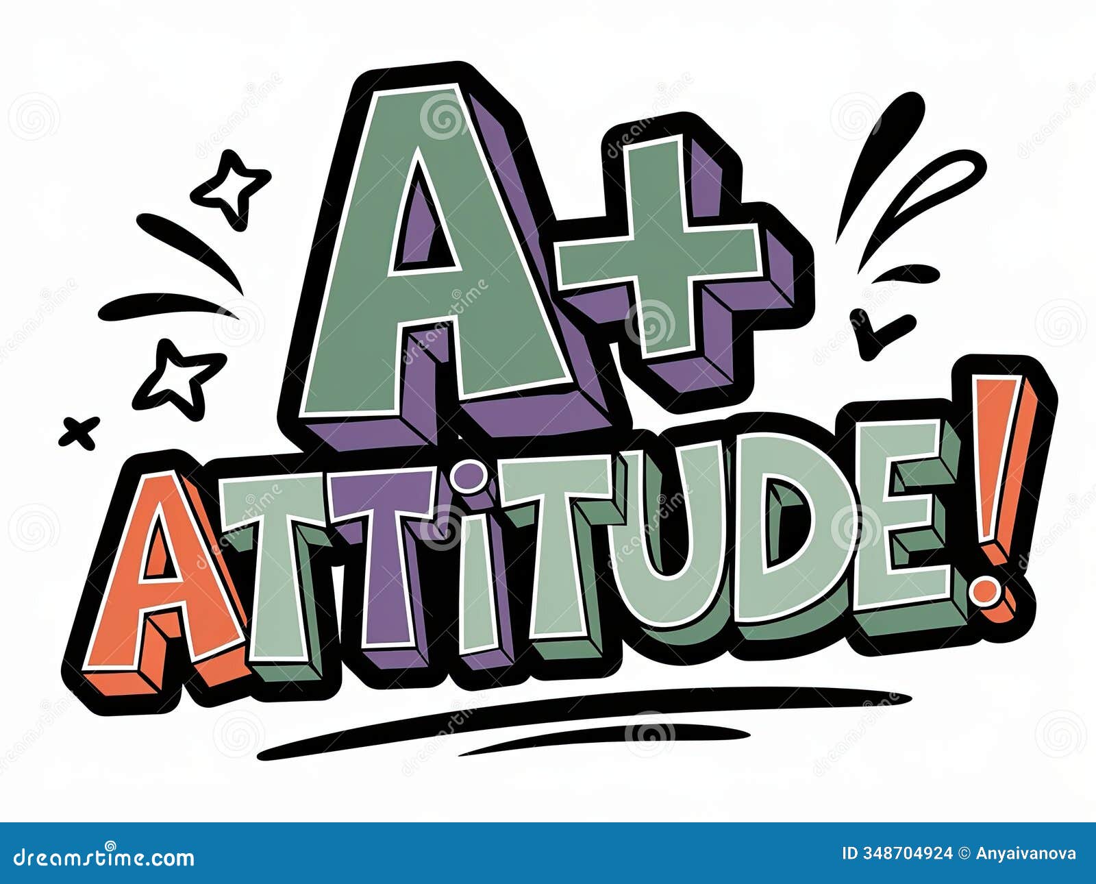 Colorful Graffiti-Style Text Highlighting a+ Attitude with Dynamic ...