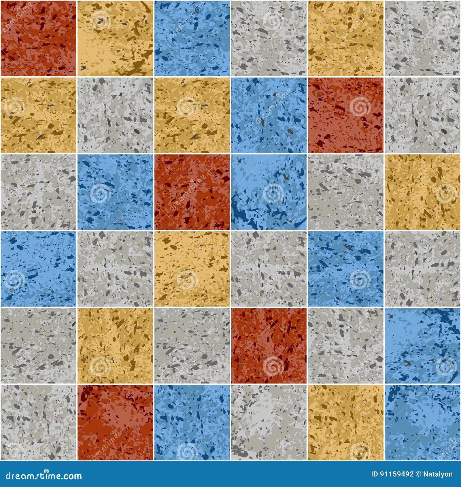 Colorful Granite Mosaic Square Tile Grunge Texture Seamless Pattern ...