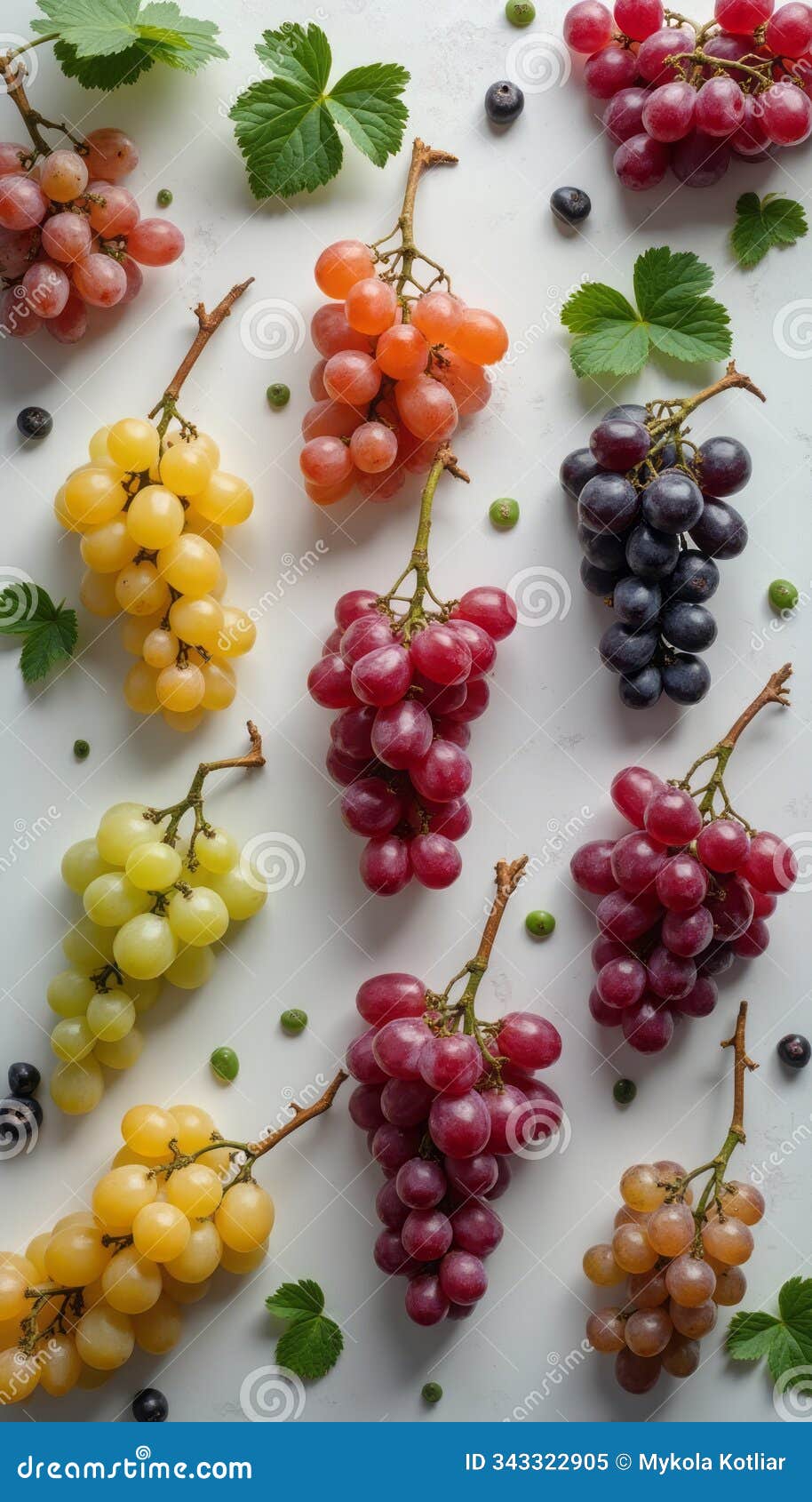 Colorful Grapes on White Background Stock Image - Image of fresh, juicy ...