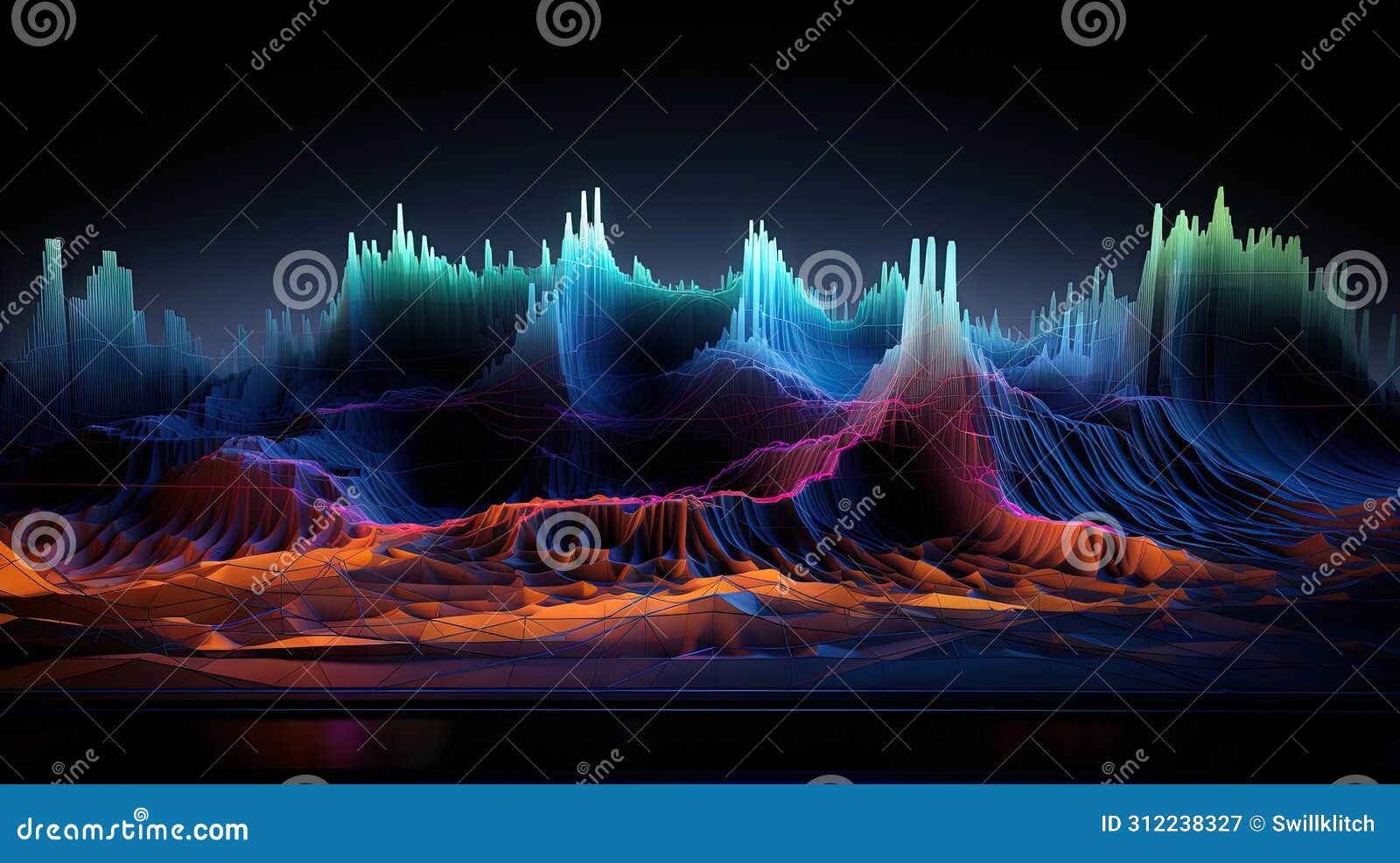 Colorful Graph and Chart with Mountain Shaped Bars. Stock Image - Image ...