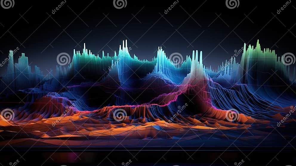 Colorful Graph and Chart with Mountain Shaped Bars. Stock Image - Image ...