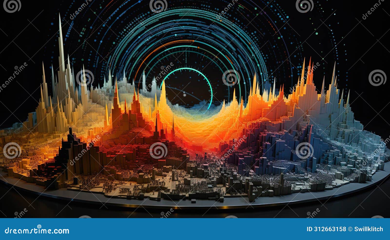 Colorful Graph and Chart with Mountain Shaped Bars. Stock Photo - Image ...