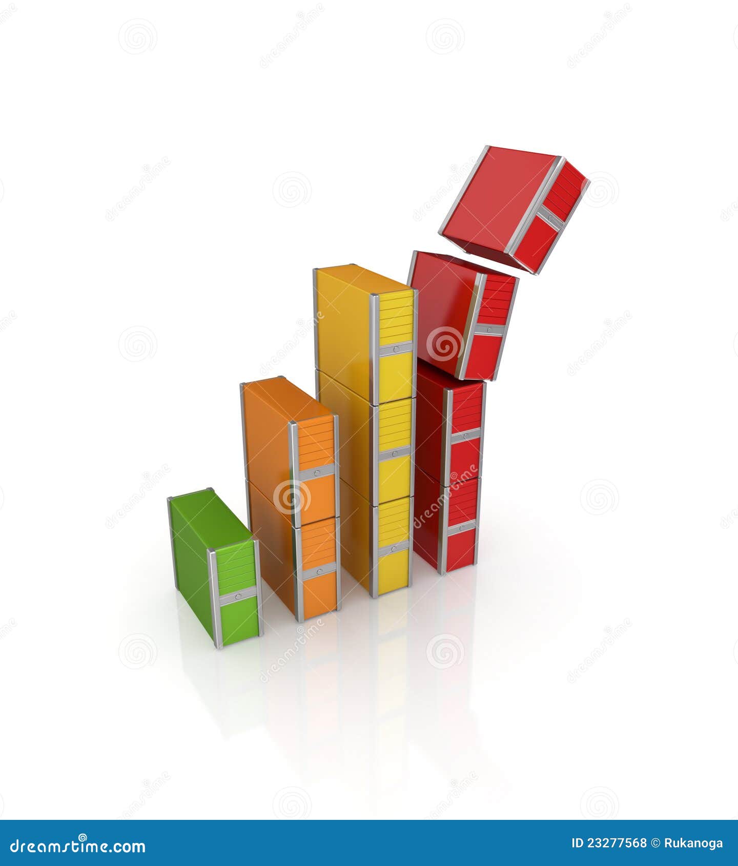 Colorful Graph Made of PC Towers. Stock Illustration - Illustration of ...
