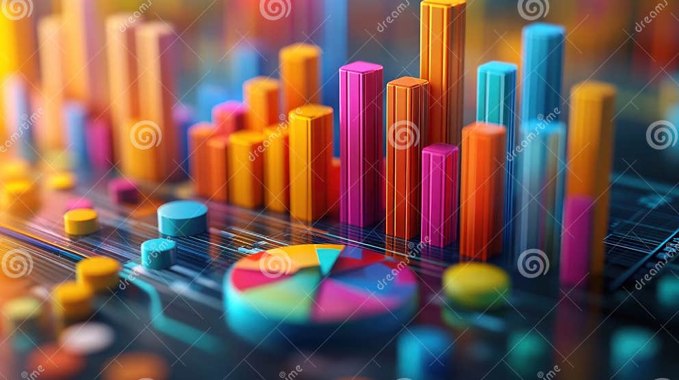 A Colorful Graph with Many Different Colored Bars and Circles Stock ...