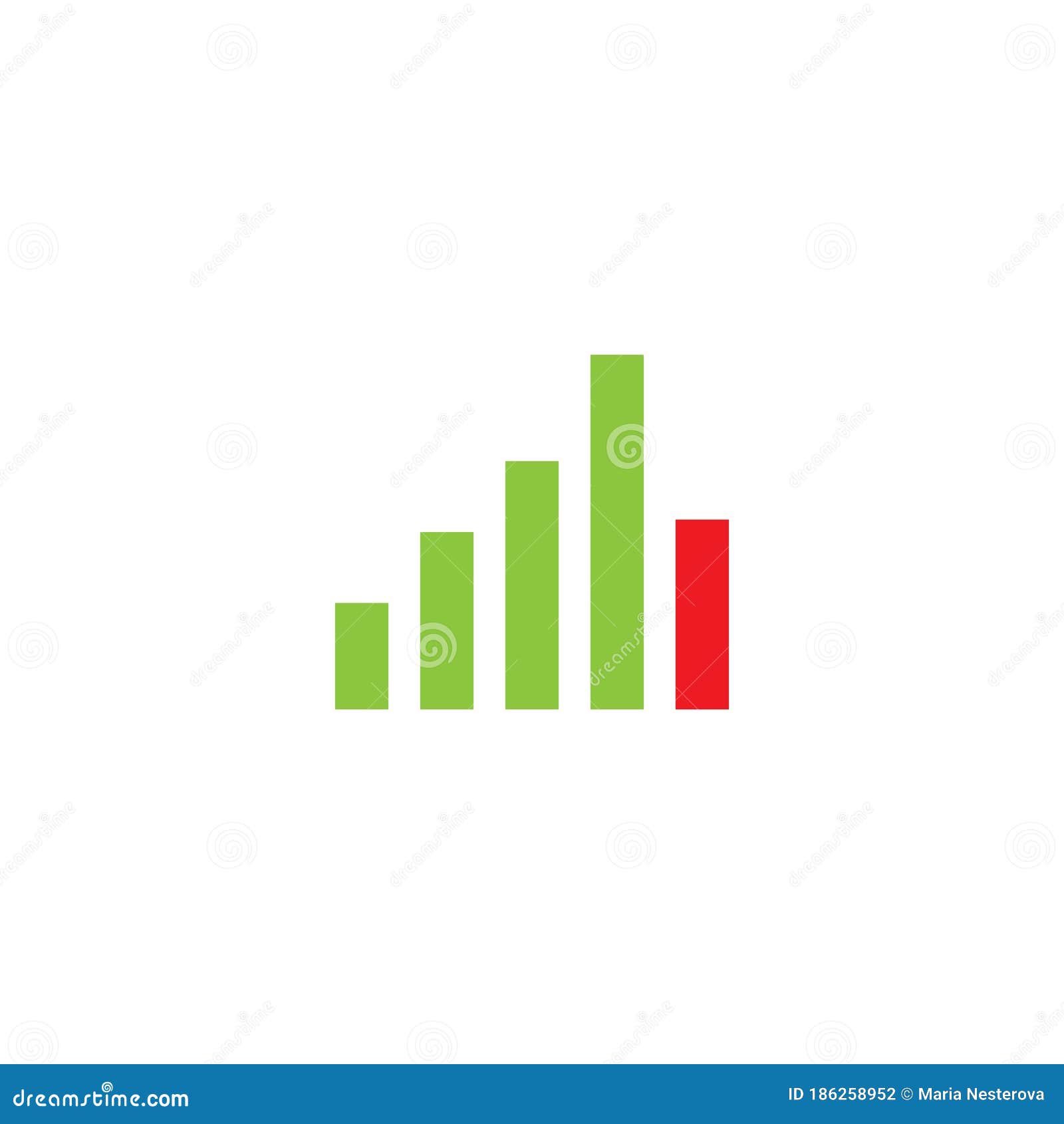 Colorful Graph. Sales Fall Diagram. Isolated on White Stock ...
