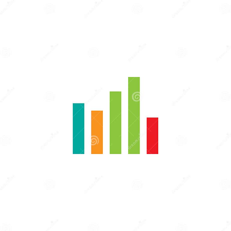 Colorful Graph. Sales Fall Diagram. Isolated on White Stock ...