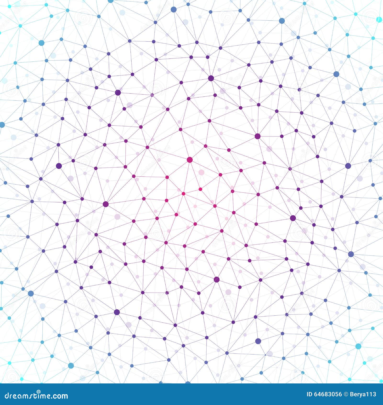 Colorful Graphic Background with Connected Line and Dots. Vector ...