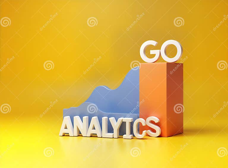 Colorful Graphic Design Shows Words Analytics, Go. Modern Presentation ...