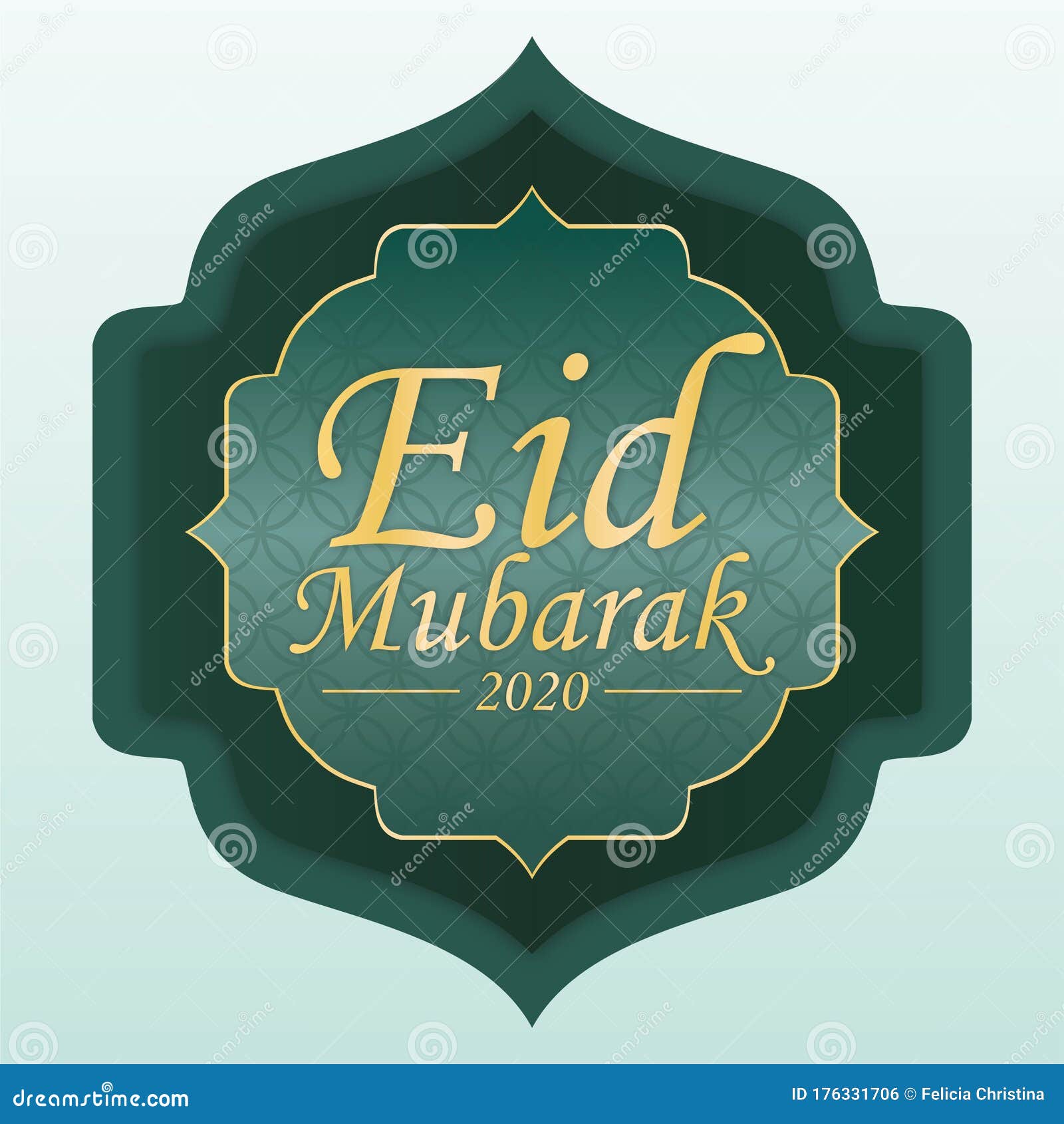 Eid Mubarak 2020 Elegant Tag / Label Stock Illustration - Illustration ...