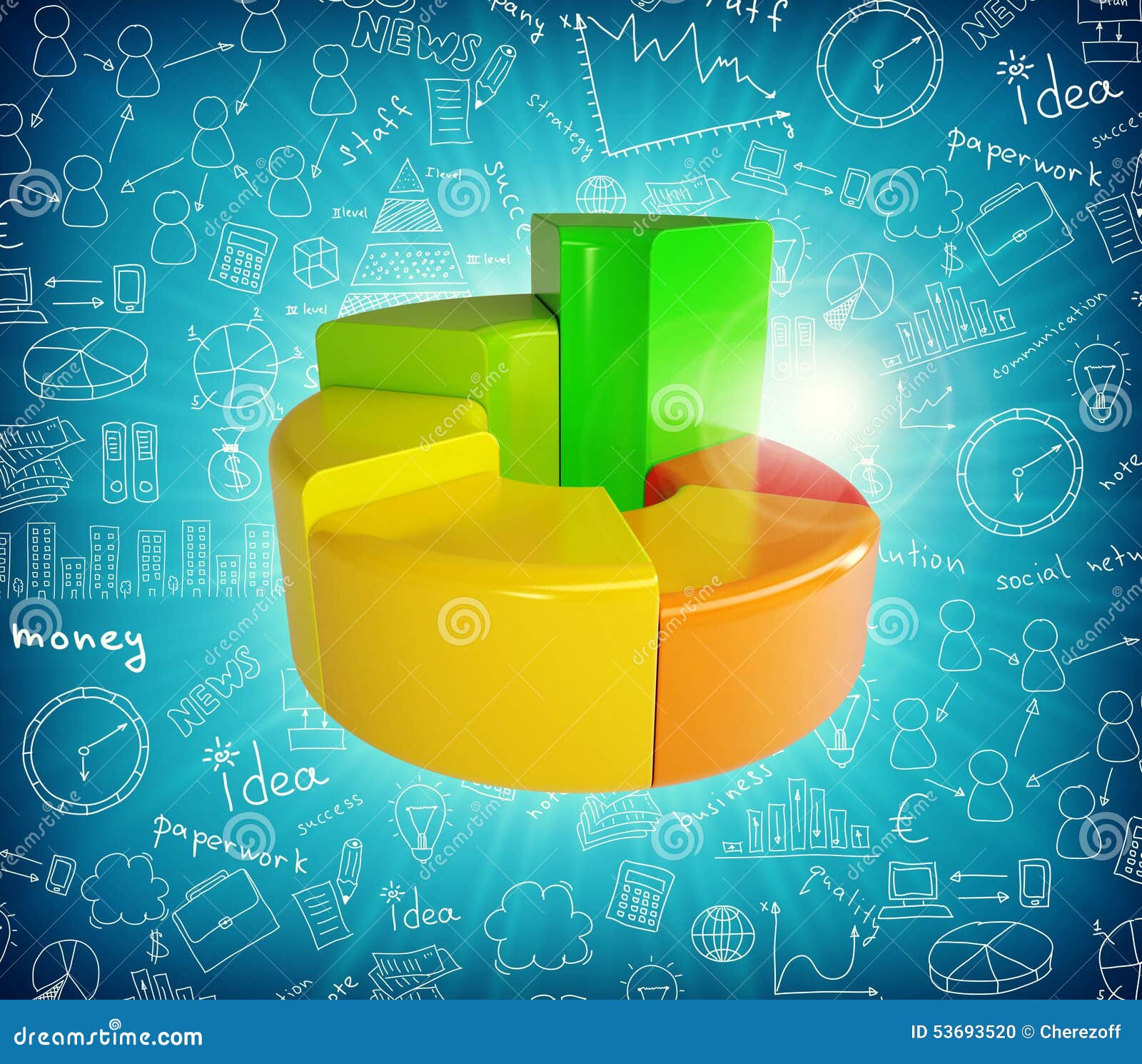 Colorful graphical chart stock illustration. Illustration of display ...
