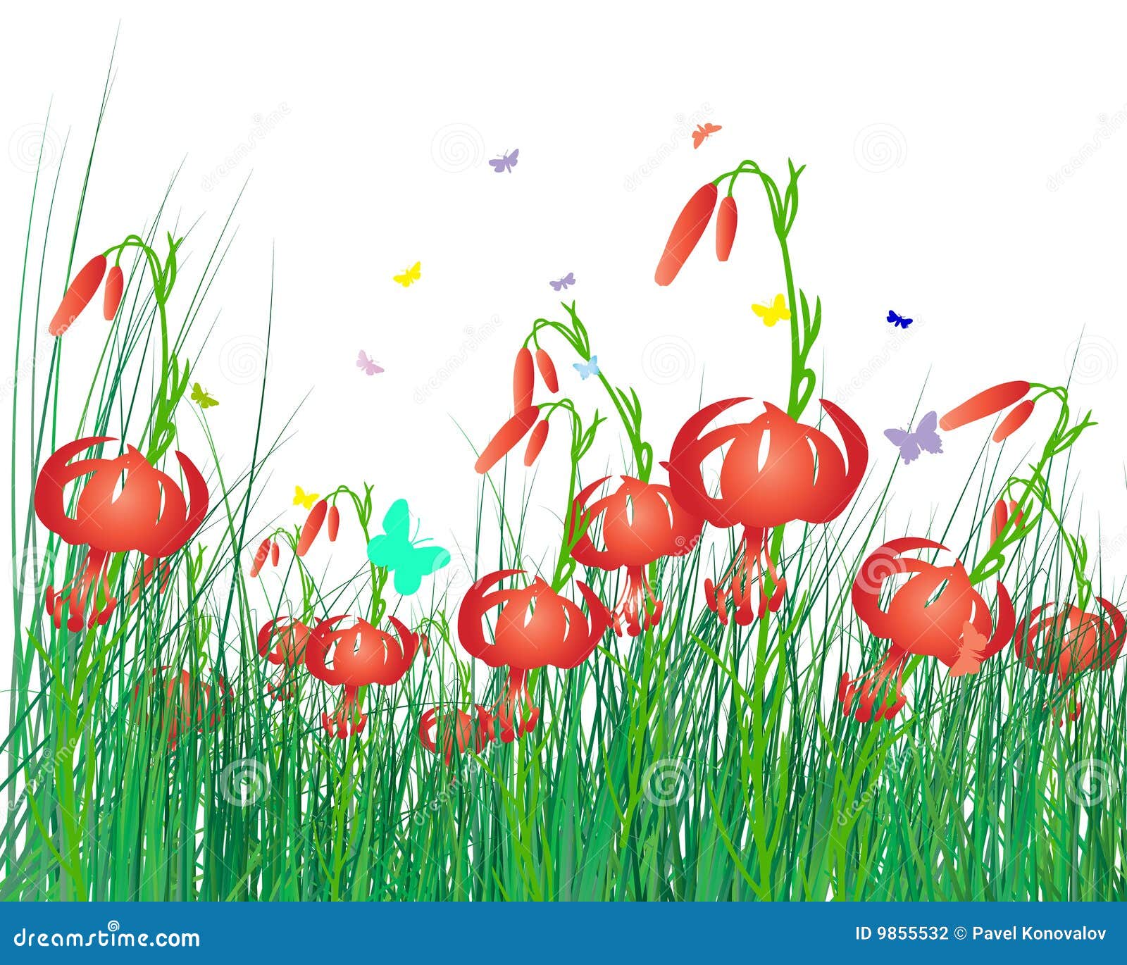 Colorful grass background stock vector. Illustration of field - 9855532