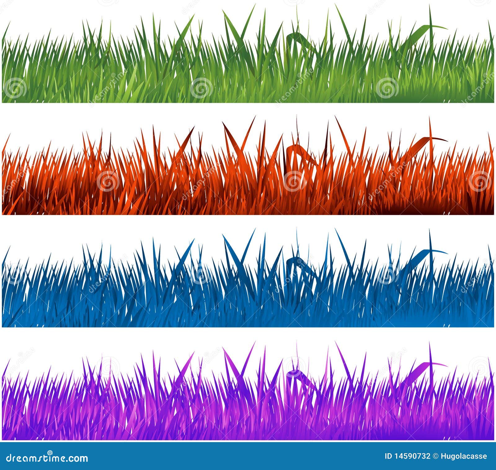 Colorful grass collection stock vector. Illustration of bottom - 14590732
