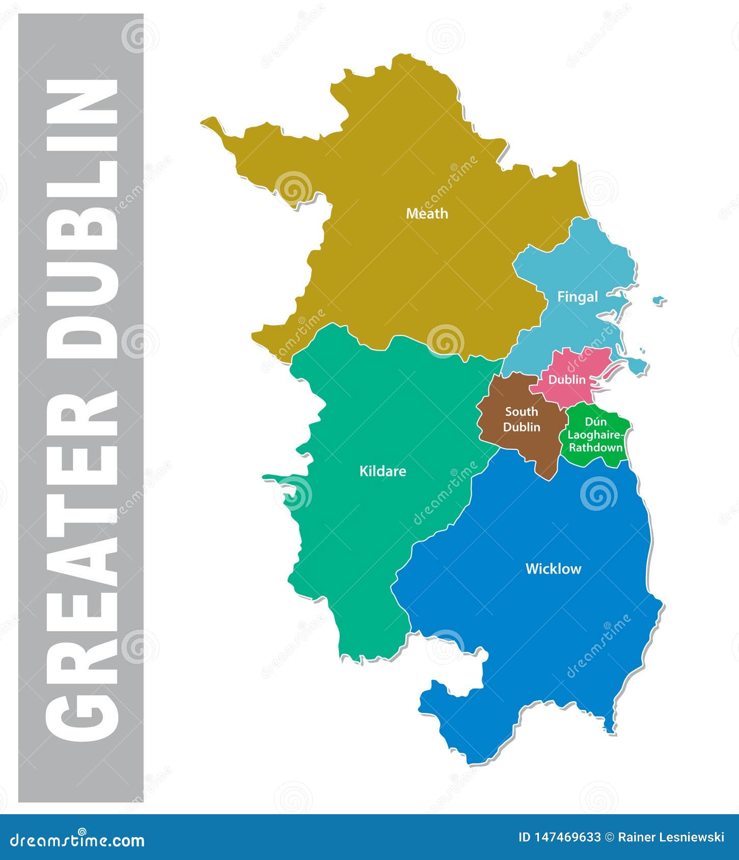 Colorful Greater Dublin Area Administrative and Political Map Stock ... Colorful Greater Dublin Area Administrative and Political Map Stock ...