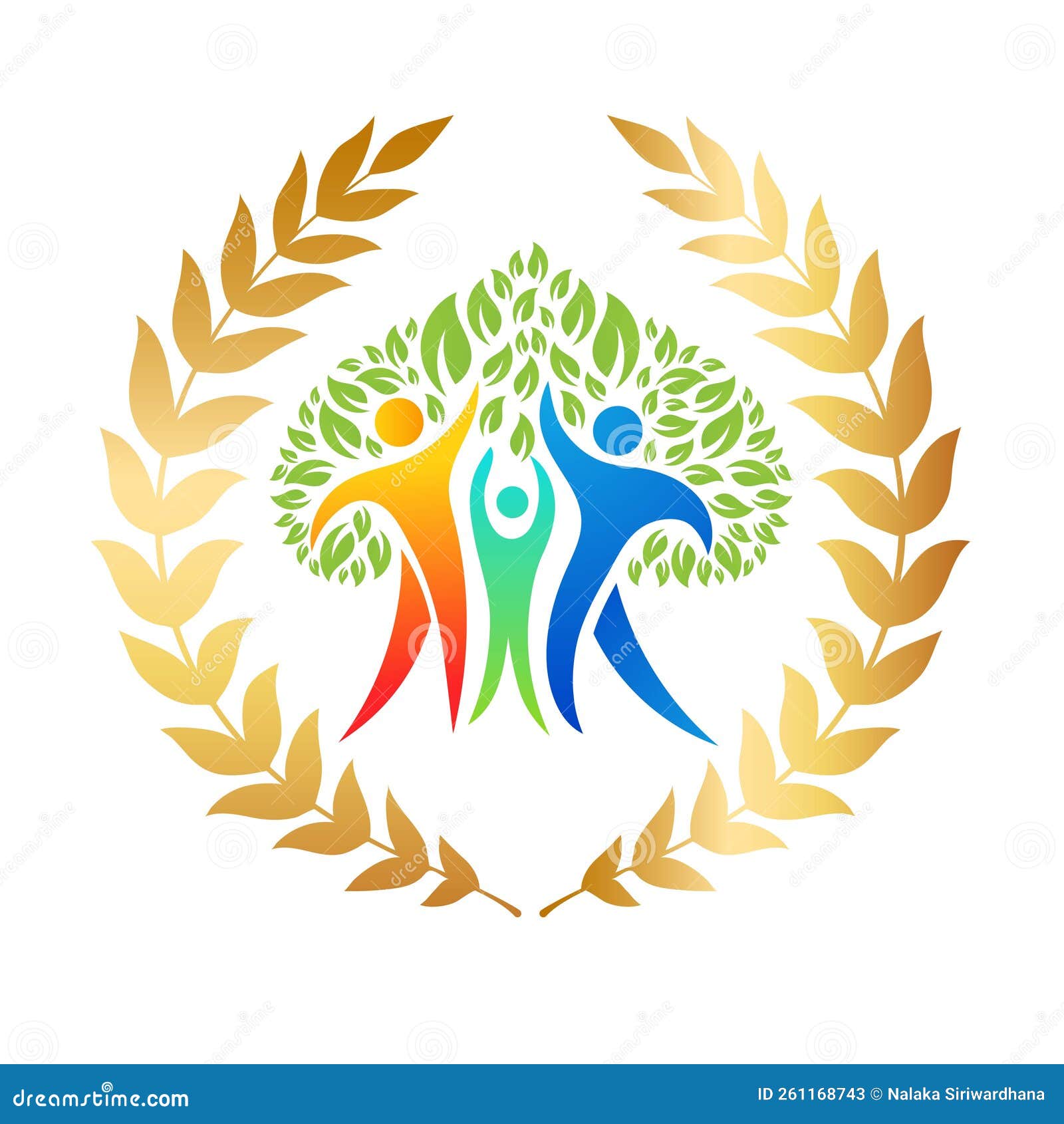 Colorful Green Color Tree Logo. Stock Illustration - Illustration of ...