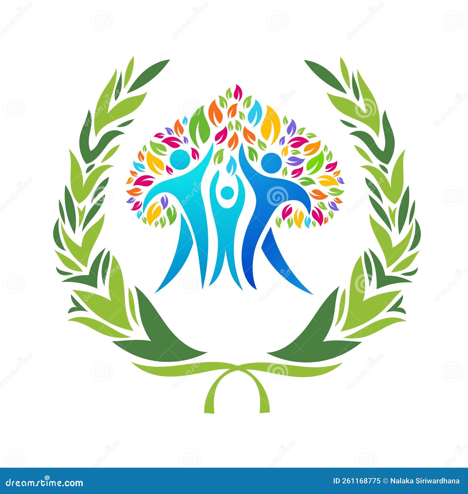 Colorful Green Color Tree Logo. Stock Illustration - Illustration of ...