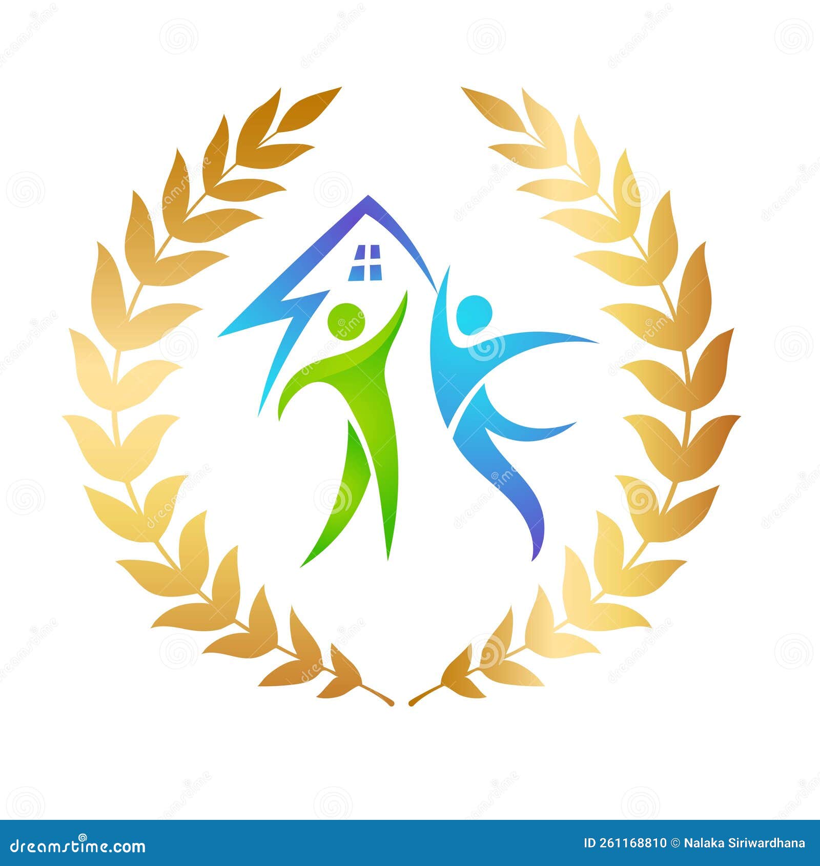 Colorful Green Color Tree Logo. Stock Illustration - Illustration of ...