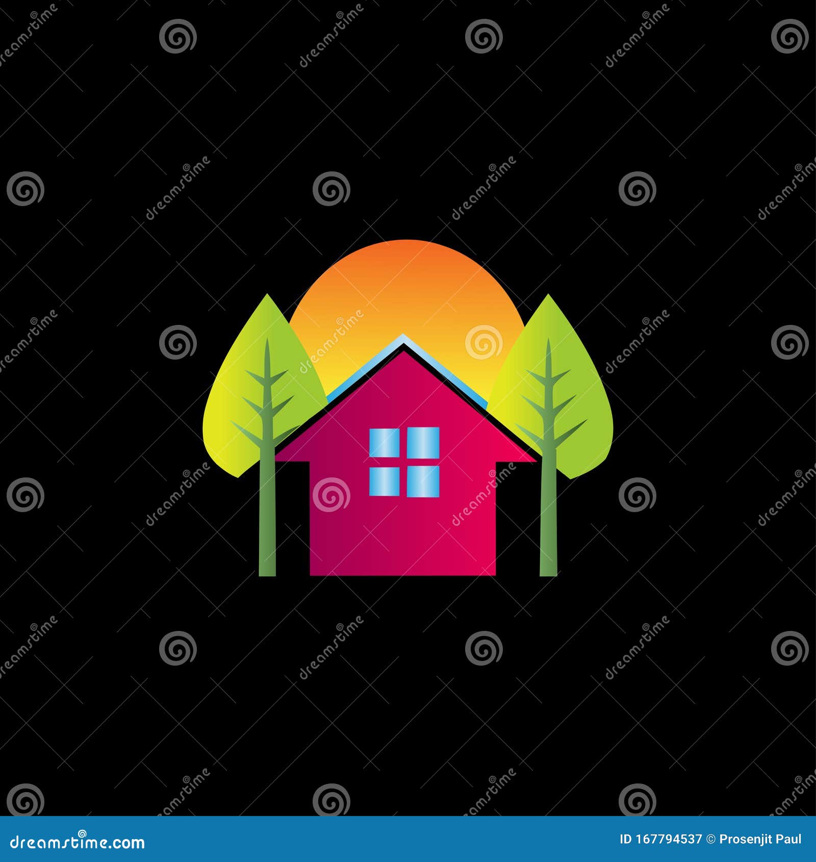Colorful Green Home Logo Vector Design Stock Vector - Illustration of ...