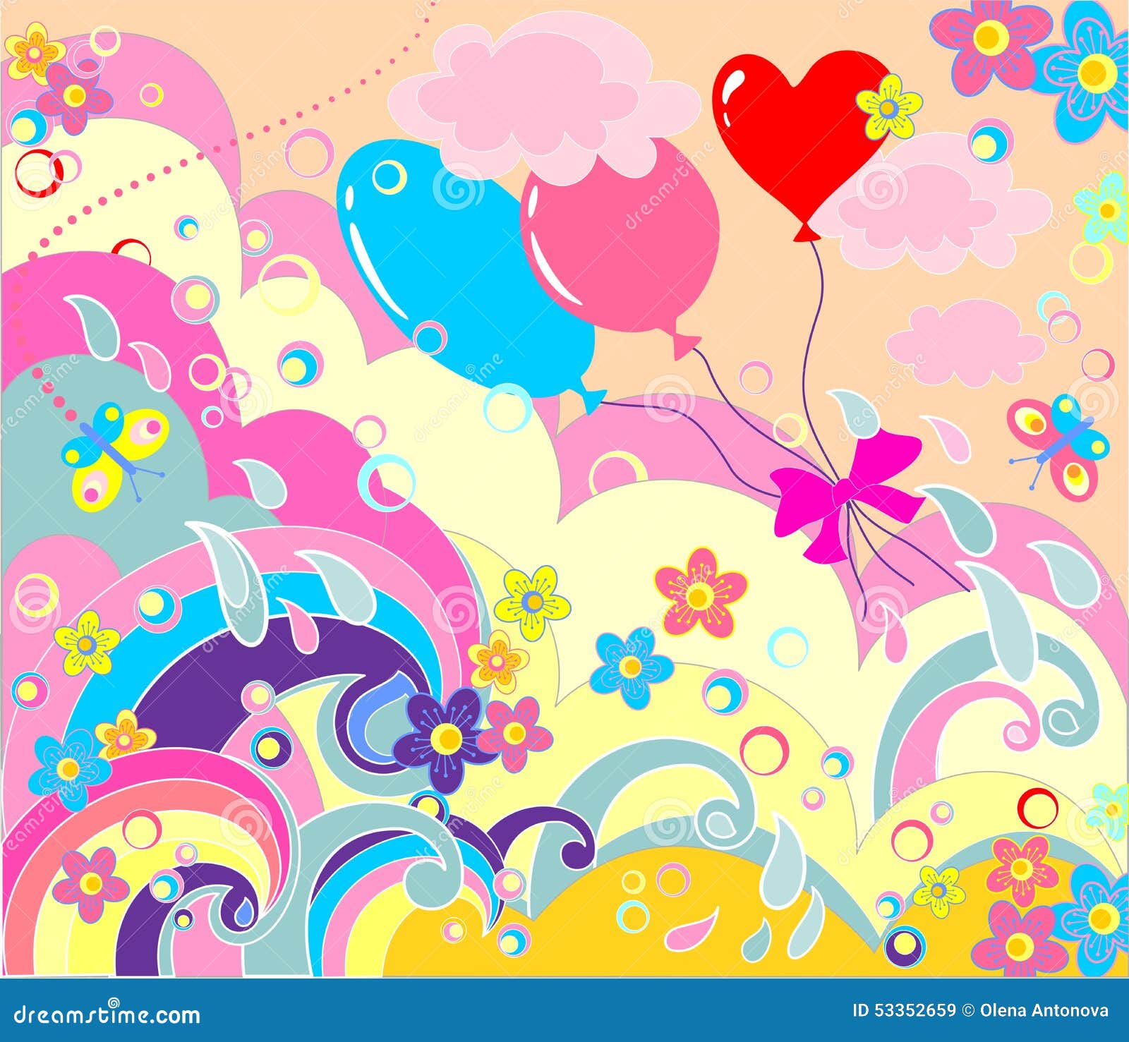 Colorful greeting poster stock vector. Illustration of bithday - 53352659