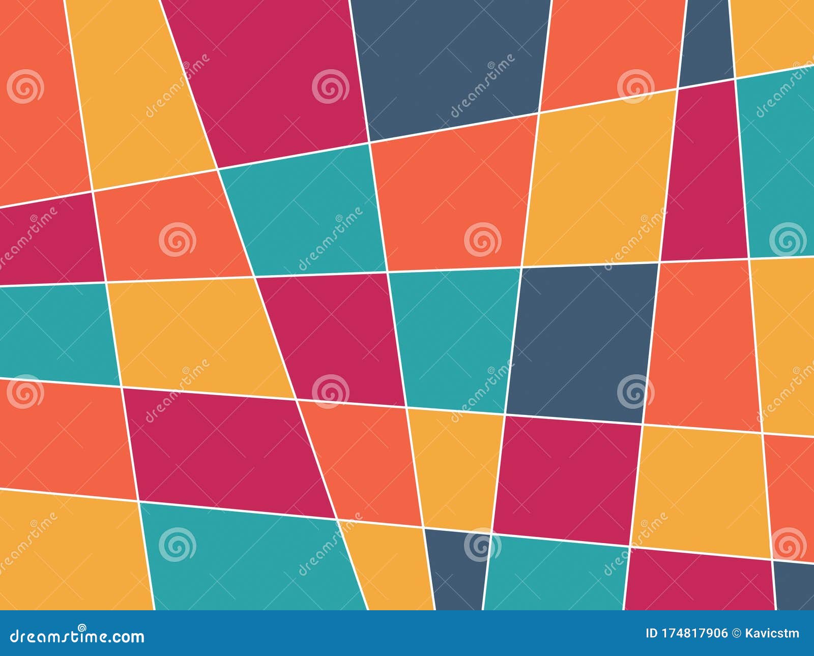 Colorful Grid : Asymmetric Square Shape Stock Illustration ...