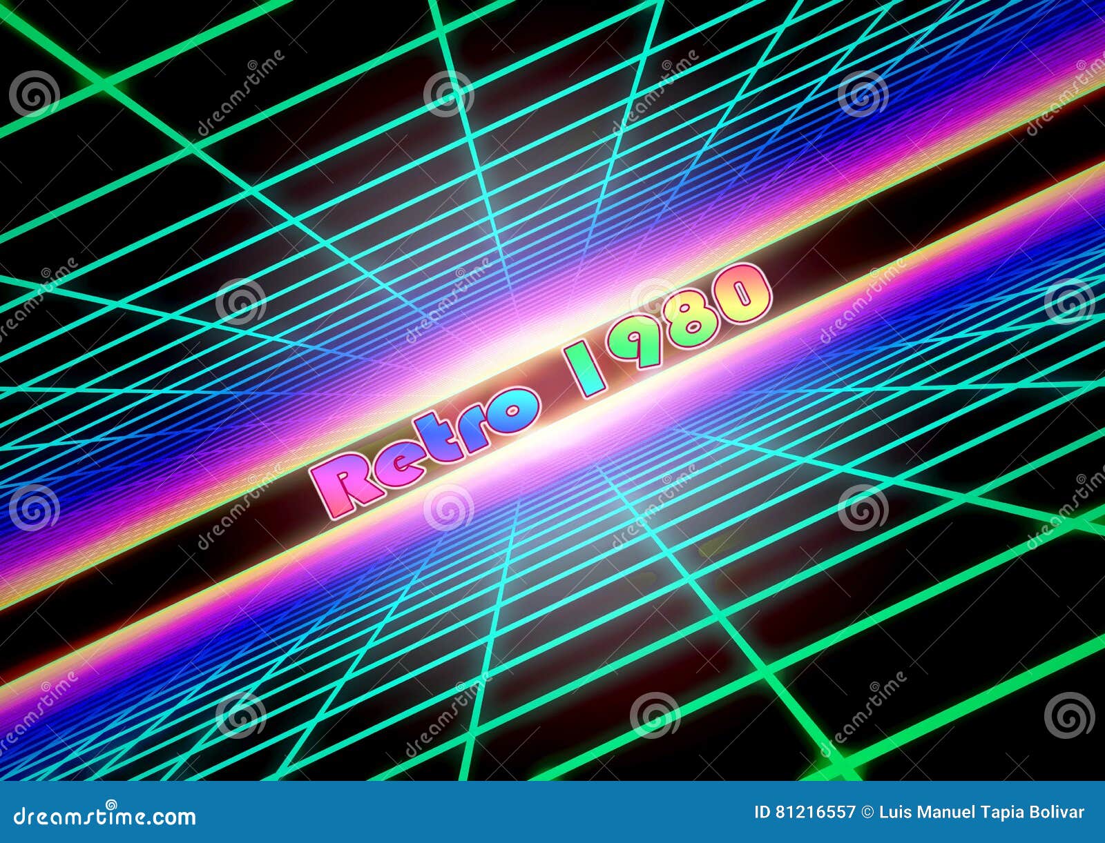 Colorful Grid Background with Text Retro 1980 Stock Illustration ...