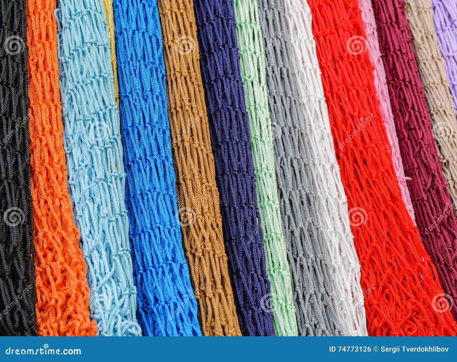 Colorful Grid of Cord Hanging Vertically in the Form Multi-colored ...