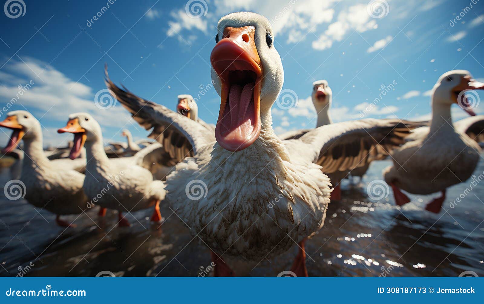 A Colorful Group of Birds Waddle in the Meadow Generated by AI Stock ...