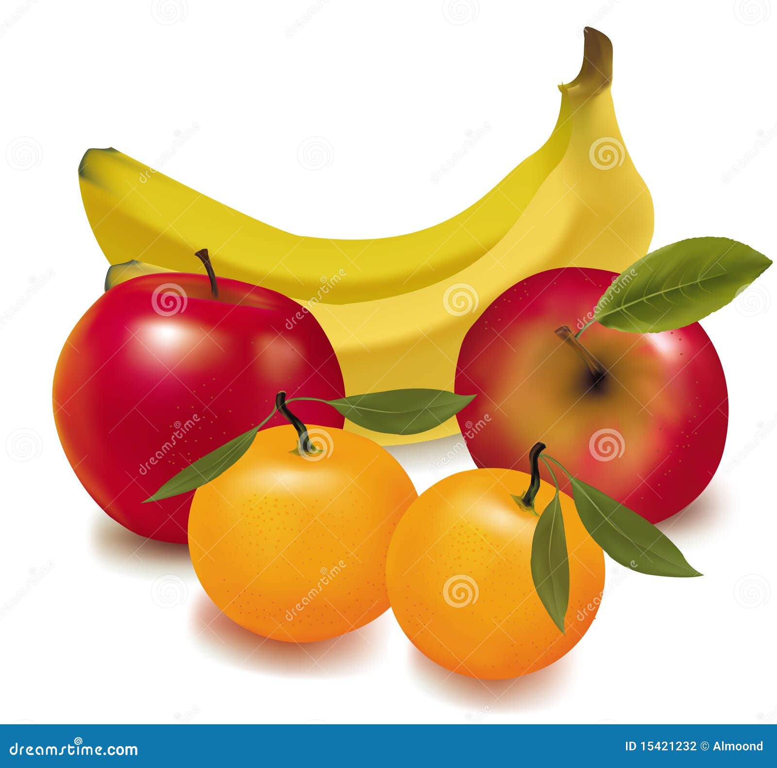Colorful Group of Fresh Fruit. Stock Vector - Illustration of bright ...