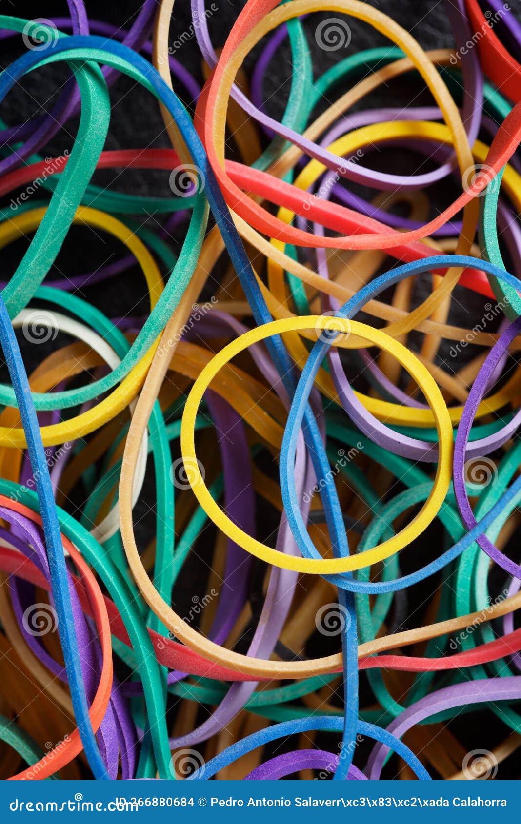 Colorful Group of Messy Rubber Bands Stock Photo - Image of band ...