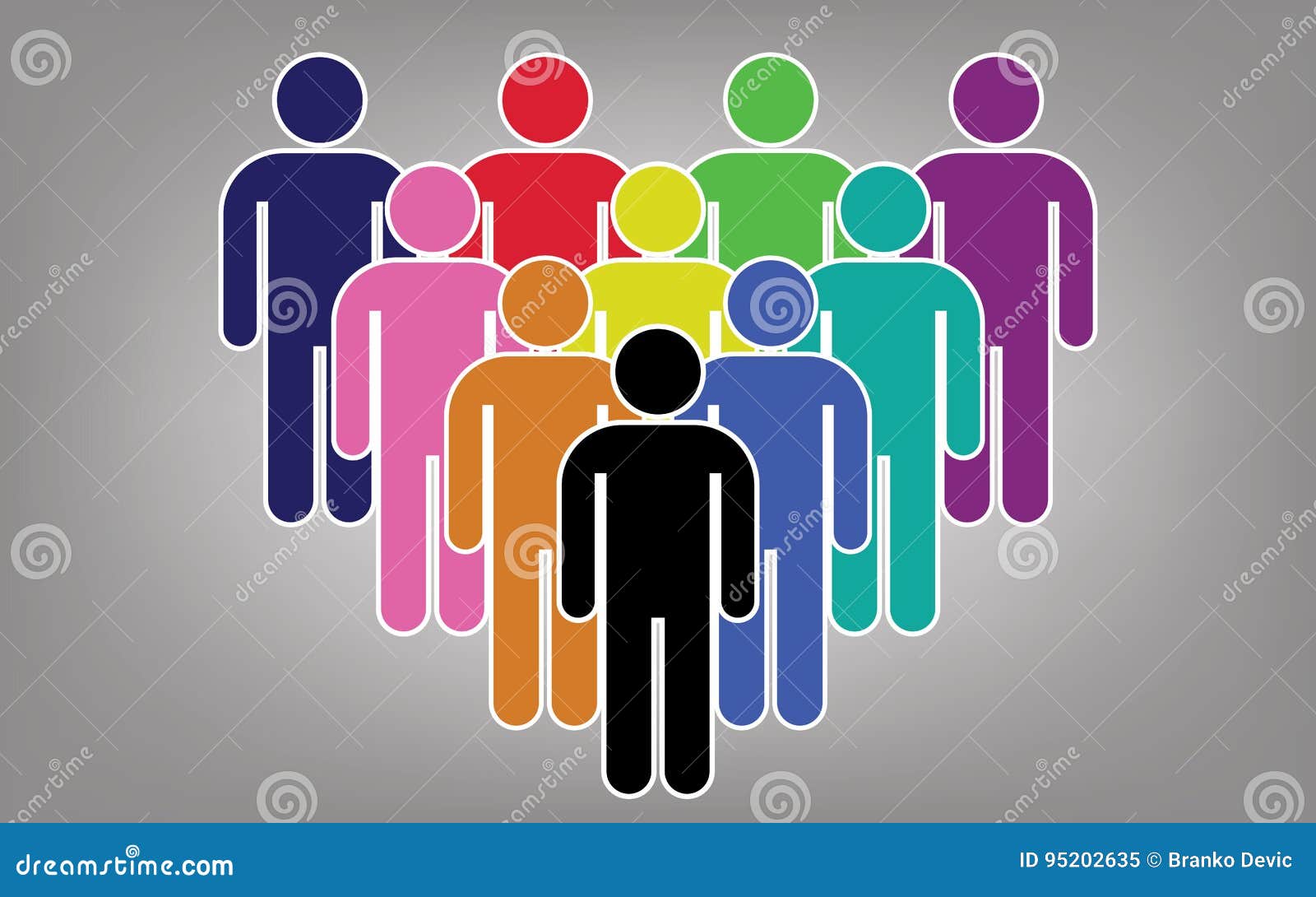 Colorful group of people stock vector. Illustration of vector - 95202635