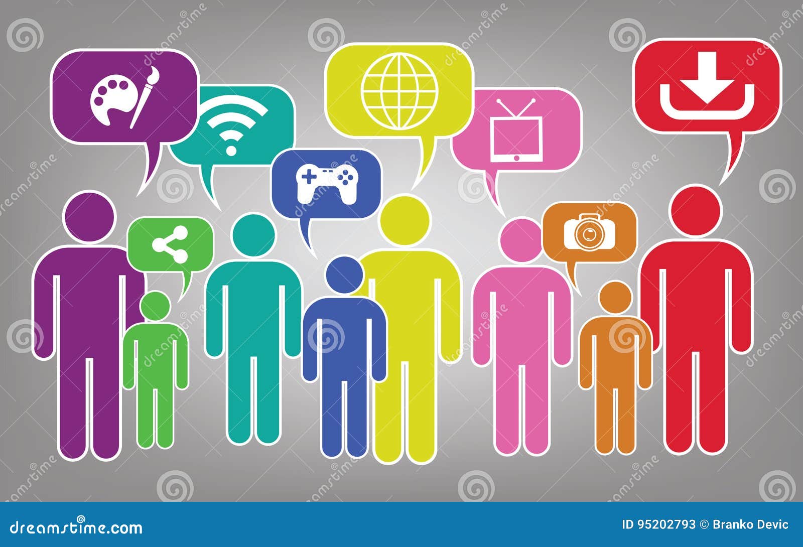 Colorful group of people stock vector. Illustration of head - 95202793