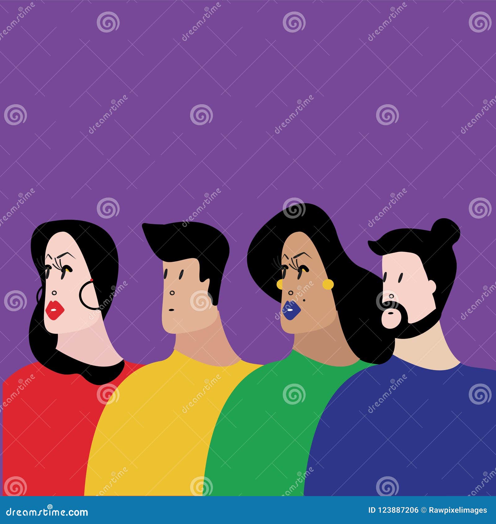 Colorful Group of People Vector Illustration Stock Vector ...