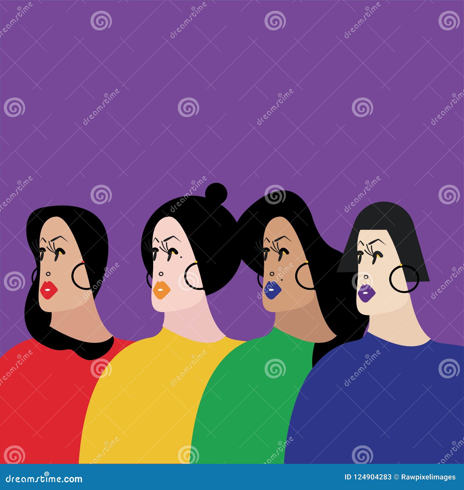 Colorful Group of People Vector Illustration Stock Vector ...