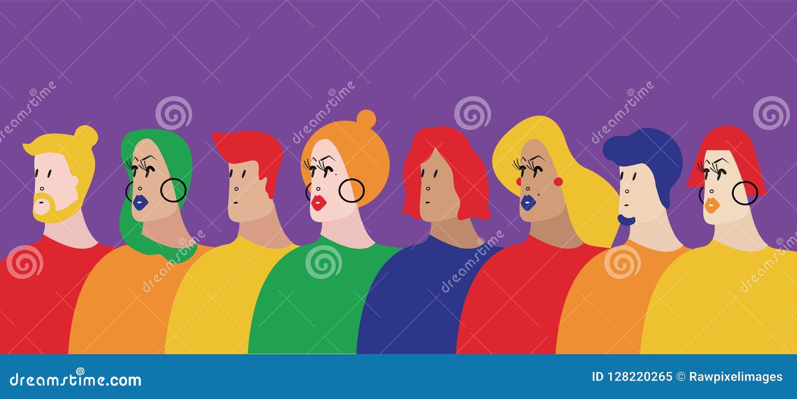 Colorful Group of People Vector Illustration Stock Vector ...