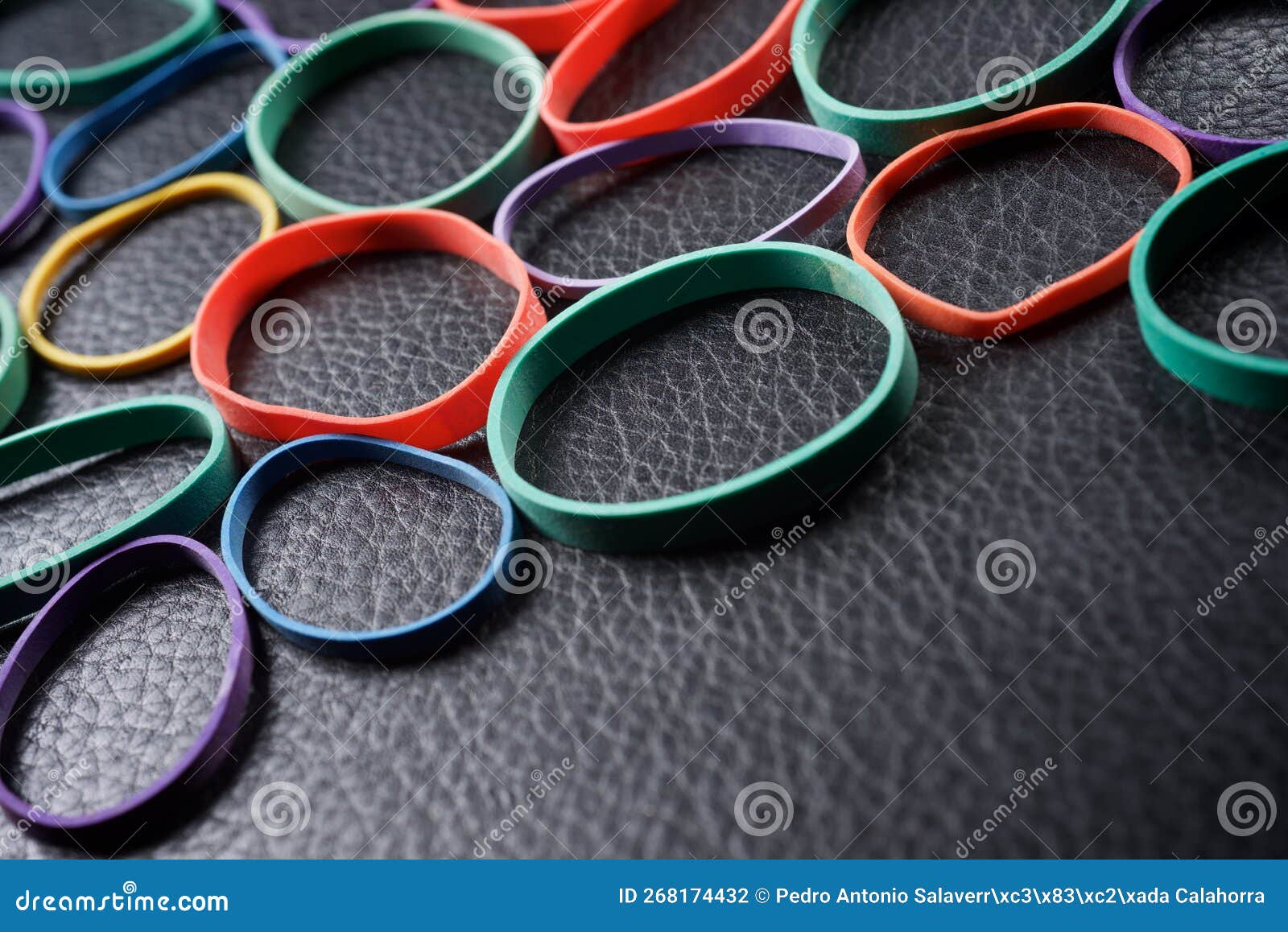 Colorful Group of Rubber Bands Stock Photo - Image of mess, shape ...