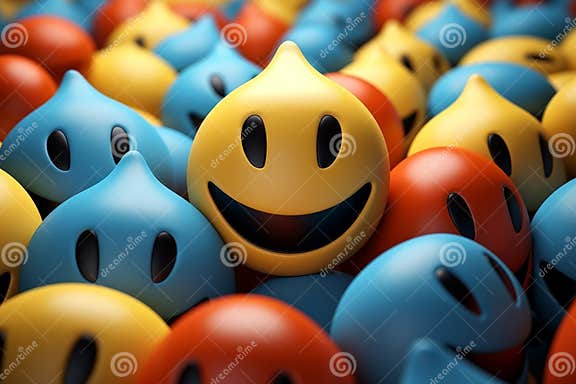 A Colorful Group of Smiley Faces in the Shape of a Smiley Face Stock ...