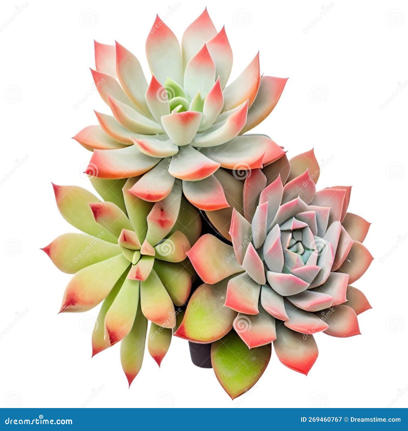 Colorful Group of Succulents Isolated on White Background Stock Image ...