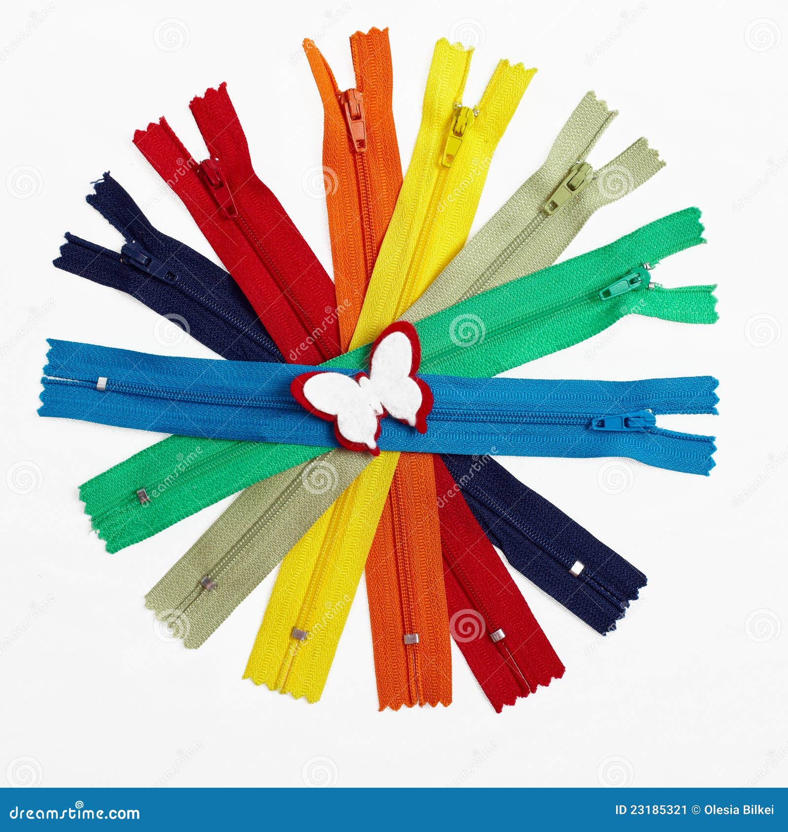 Colorful Group of Zippers Gathered in Circle Stock Image - Image of ...