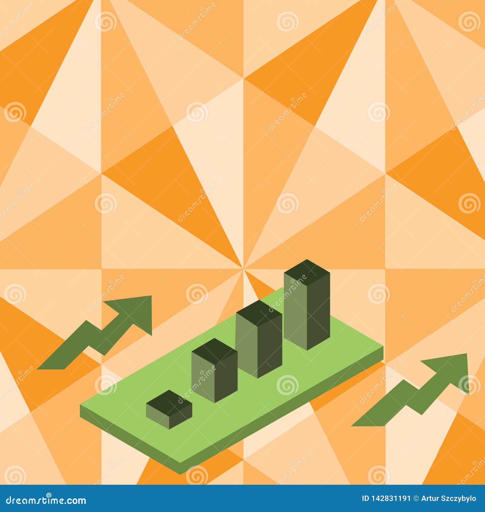 Perspective Bar Graph Cartoon Vector | CartoonDealer.com #40640591